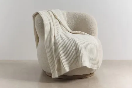 Wide Rib Angora & Merino Wool Throws